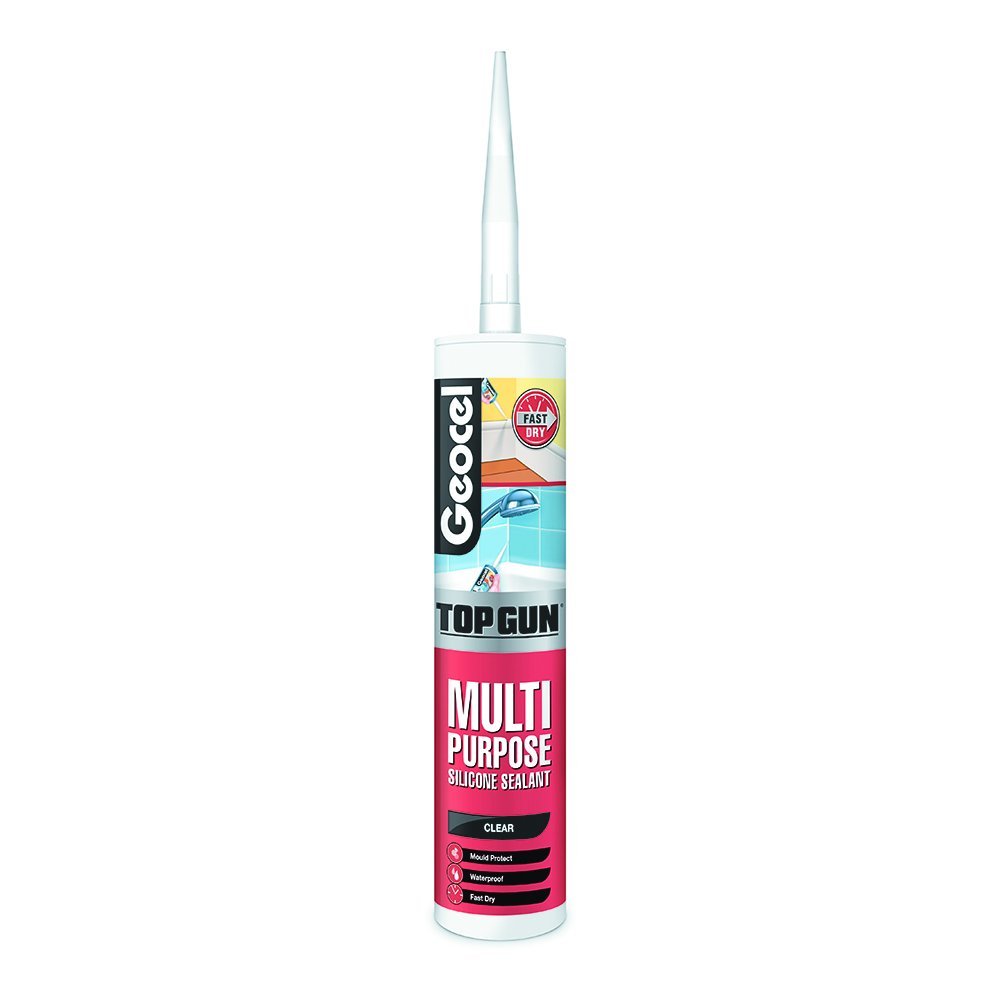 Geocel Top Gun Multi Purpose Silicone Sealant Clear C3 : Amazon.co.uk ...
