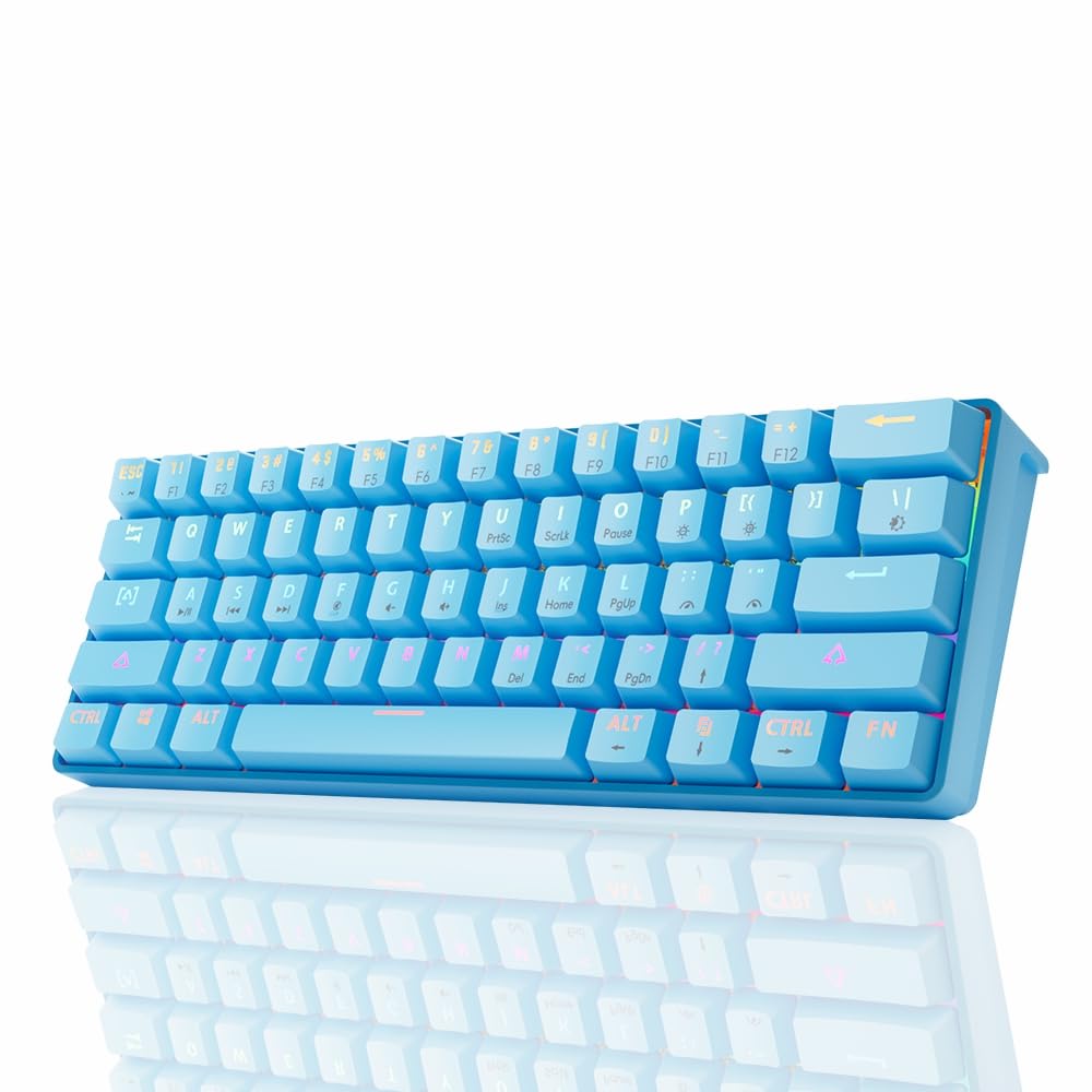 Amazon.com: houssa MK61 Wired 60% Mechanical Gaming Keyboard Multicolor ...