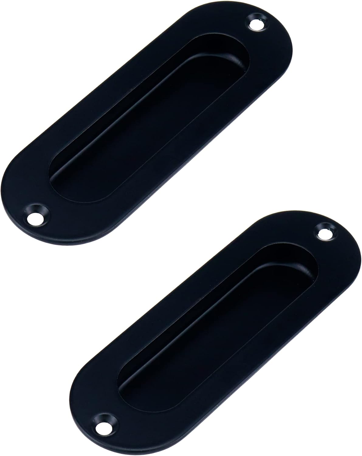Meprotal 2Pcs Black Flush Pull Stainless Steel Oval Recessed Door ...