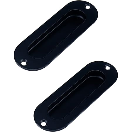 Meprotal 2Pcs Black Flush Pull Stainless Steel Oval Recessed Door ...