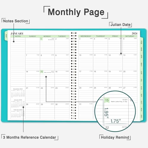 Snapklik.com : 2024 Planner - 3-Tier Down Planner Weekly And Monthly ...