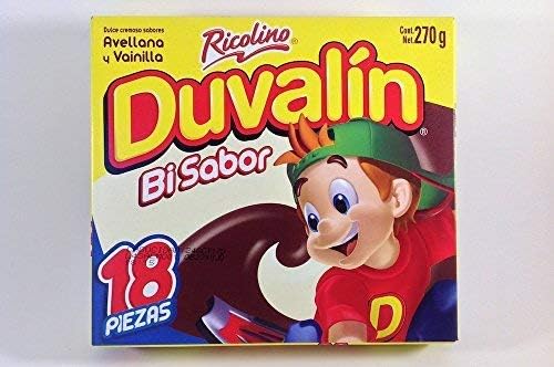 Amazon.com : RICOLINO Duvalin Hazelnut & Vanilla Mexican Sweet Candy 18 ...