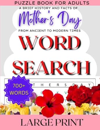 MOTHER'S DAY WORD SEARCH: Mother’s Day Puzzle Book with Challenging ...