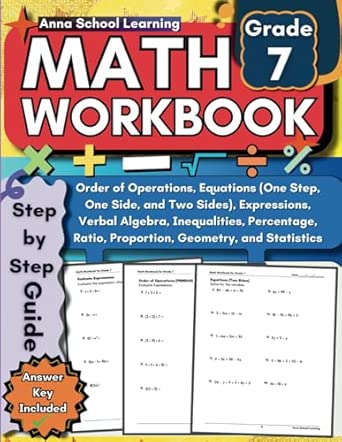 Math Workbook Grade 7: with PEMDAS, Equations (One Side and Two Sides ...