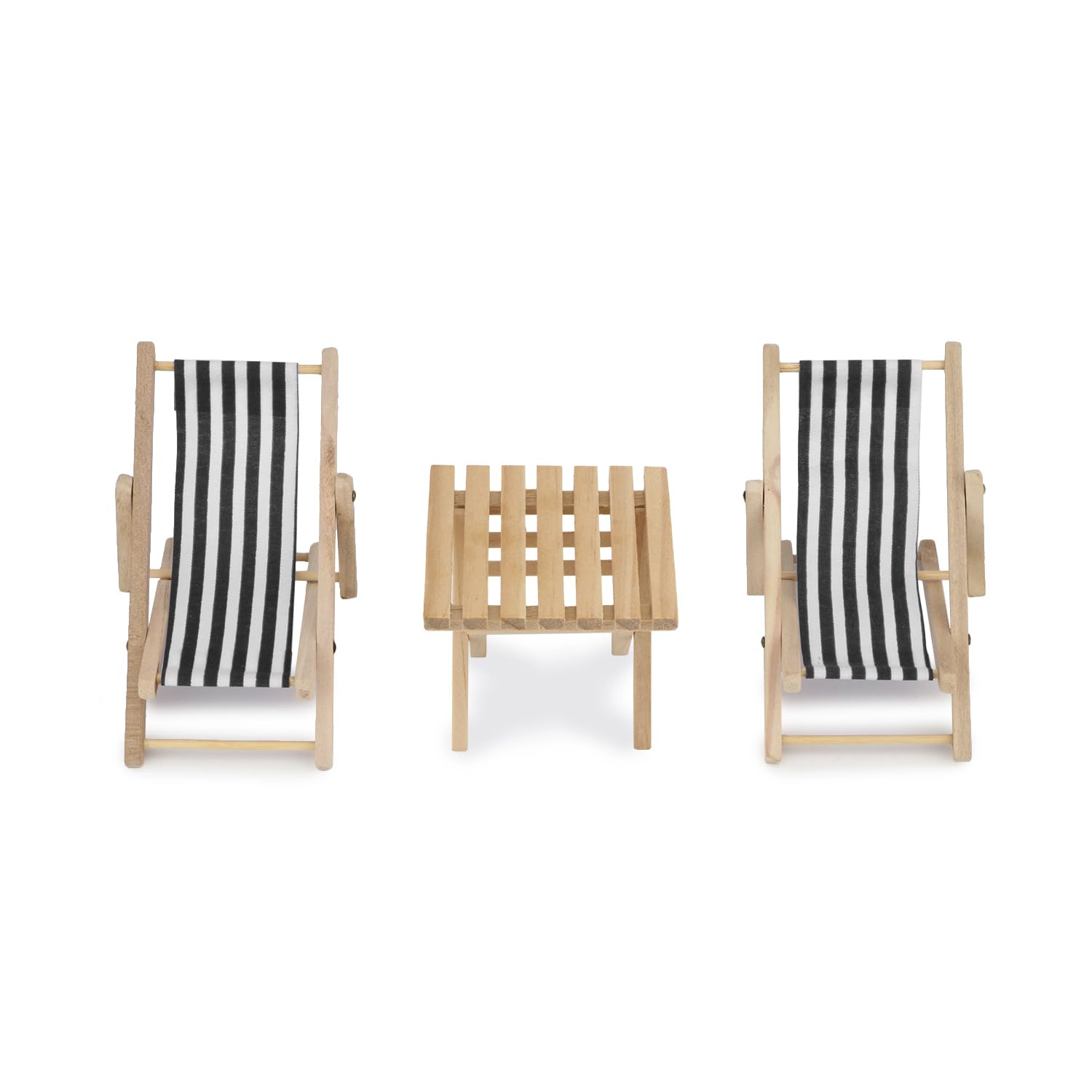 Amazon.com: Miniature Beach Chair & Table 3PCS 1:12 Dollhouse Furniture ...