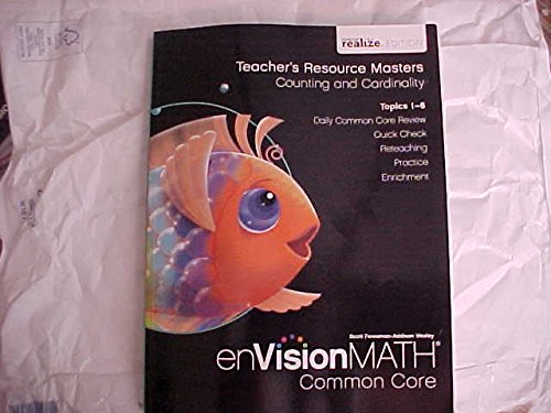 eVision Math Common Core Kindergarten Level Teacher's Resource Masters ...
