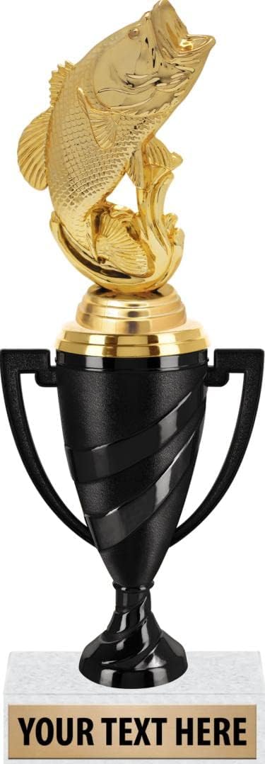 Amazon.com : Crown Awards Fish Award Trophies, 11.5" Black Swirl Cup ...