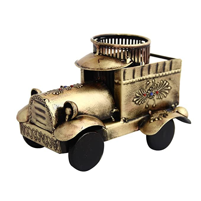 Handicraft Vintage Car Pen Stand Showpiece Home Decor in Metal - 7.5 ...