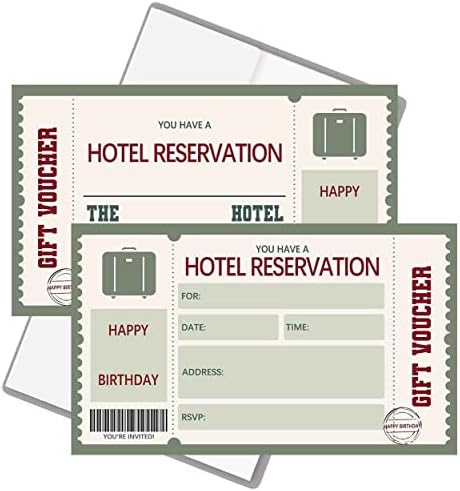 Amazon.com: QZCYU Hotel Reservation Voucher. Surprise Hotel Reservation ...