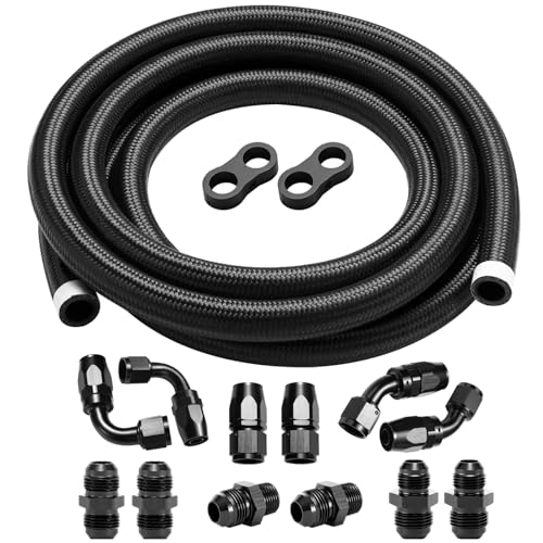 Snapklik.com : BRIFITOR 8AN 10FT Fuel Line Hose Kit, Nylon Stainless ...