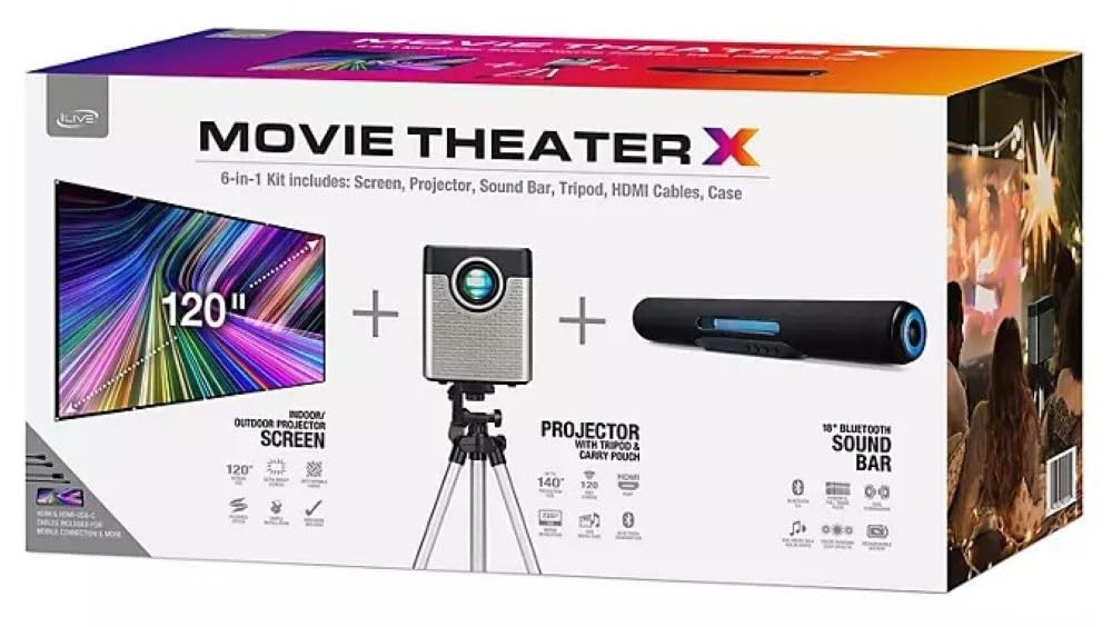 Amazon.com: iLIVE Projector Pop Up Movie Theatre Kit Black : Electronics