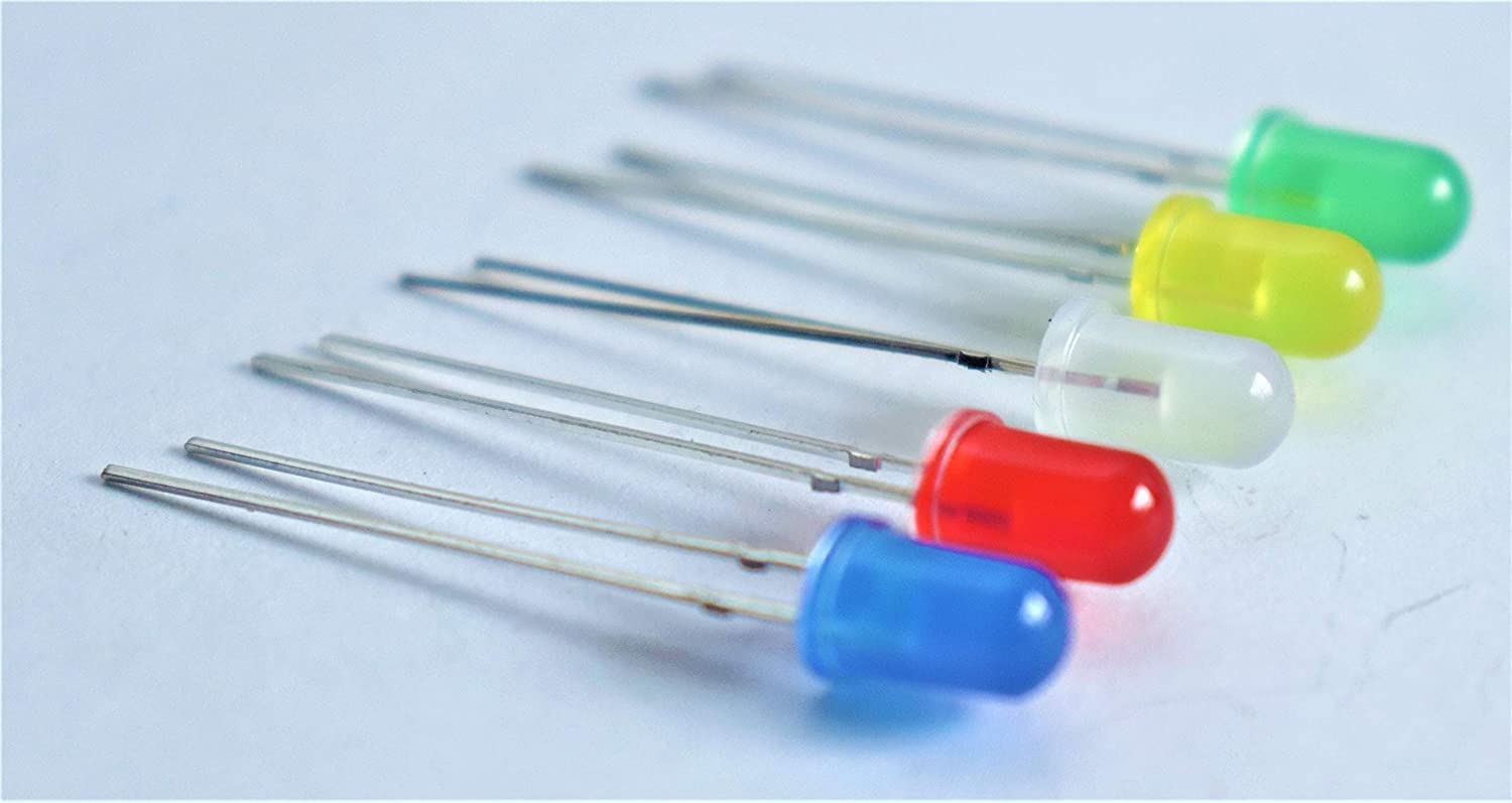 Electronic Spices (Pack of 150) 5mm LED Diodes, Round Head DIY ...