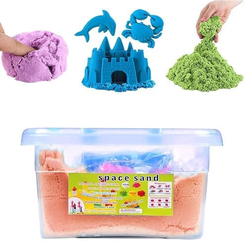 Heyovin Kid's Kinetic Play Sand Bucket Activity Toy Kit with Mould ...