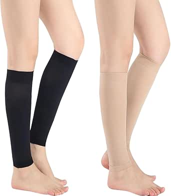 Amazon.com: GSHLLO 2 Pairs Calf Compression Sleeves Footless ...