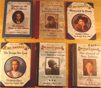 DEAR AMERICA Diary hardcover children's history set of 6: Voyage on ...