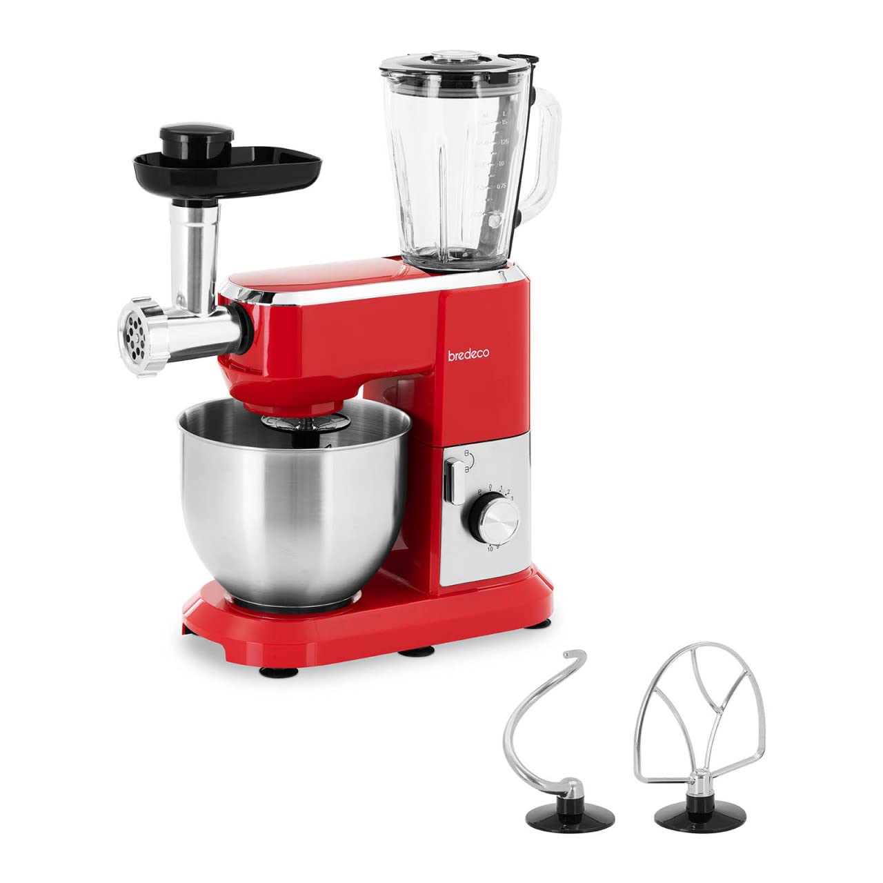 Buy bredeco BCPM-SMM6L Stand Mixer Incl. Mixer 1300 W Red Kitchen ...