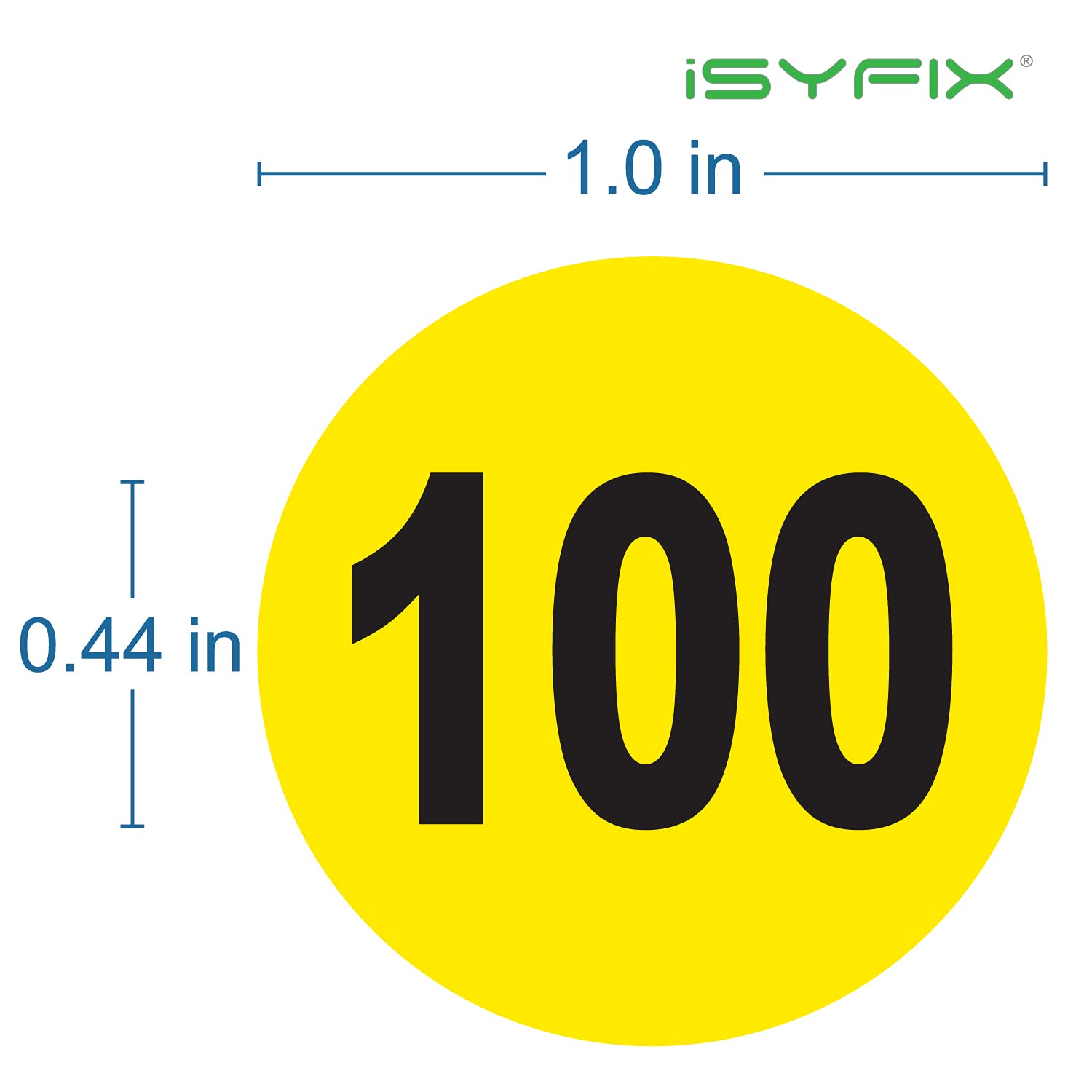 Snapklik.com : Yellow Consecutive Number Stickers 1 To 100, 1-inch, 1 ...
