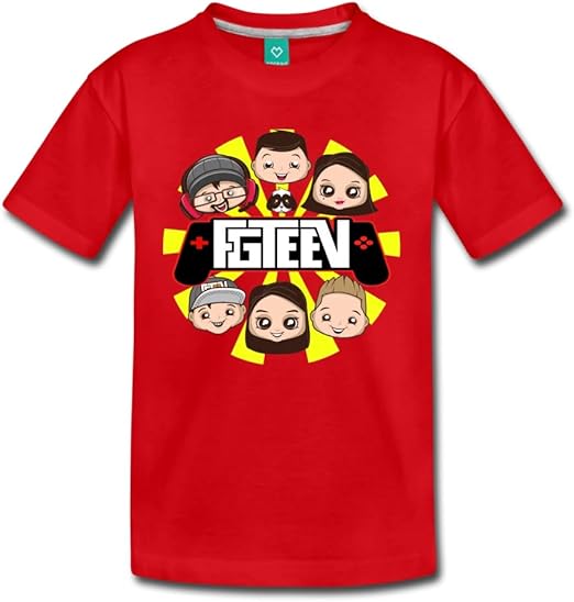 Amazon.com: FGTeeV Controller Family Logo T-Shirt red Youth XL ...