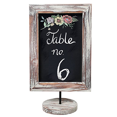 MyGift Set of 2, 12 Inch Chalkboard Sign with Torched Wood - Want It All