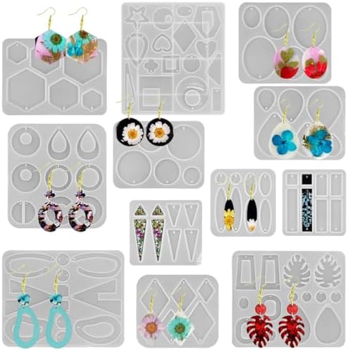 Bekecidi 113 PCS Resin Moulds Silicone Keyring Kit Epoxy Resin Mold ...