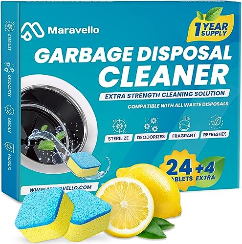 Garbage Disposal Cleaner Deodorizer 28 Tablets: Maravello Fresh Lemon ...