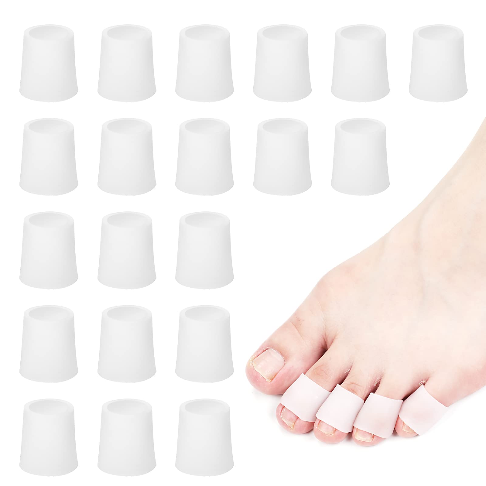 Amazon.com: WLLHYF 20 Pieces Toe Sleeves, Gel Toe Protectors Toe Tube ...