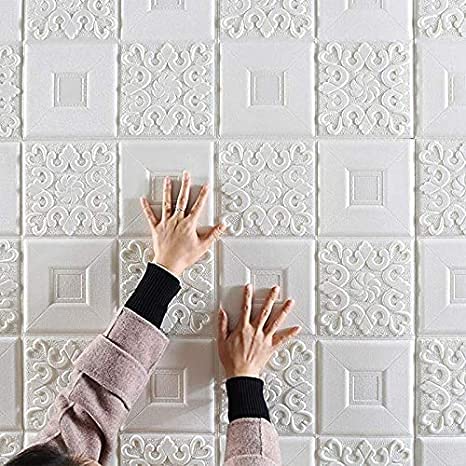JAAMSO ROYALS 3D Tiles PE-Foam Wallpaper | Self Adhesive | Peel and ...