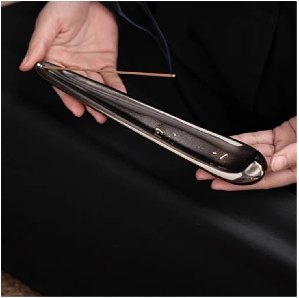 Amazon.com: Laffle Incense Holder, Aesthetic Design Black Gold Glazed ...