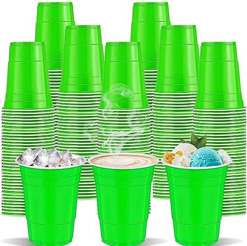 Amazon.com: cssopenss 120 pcs 16 oz Green plastic cups 16 oz Green ...