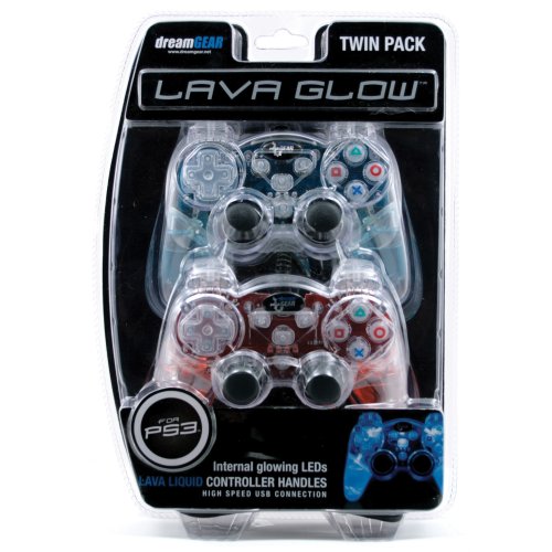 Amazon.com: PS3 Lava Glow Wired Controller Twin Pack : Video Games