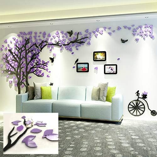 Amazon.com: Acrylic 3D Tree Wall Stickers Wall Decal Easy to Install ...