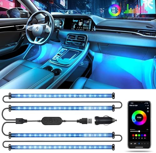 Pak Car LED Lights, Smart RGB 48 LED Car Interior Light with APP ...