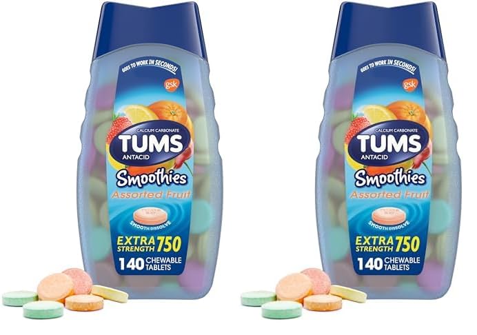 Amazon.com: TUMS Smoothies Extra Strength Antacid Chewable Tablets for ...