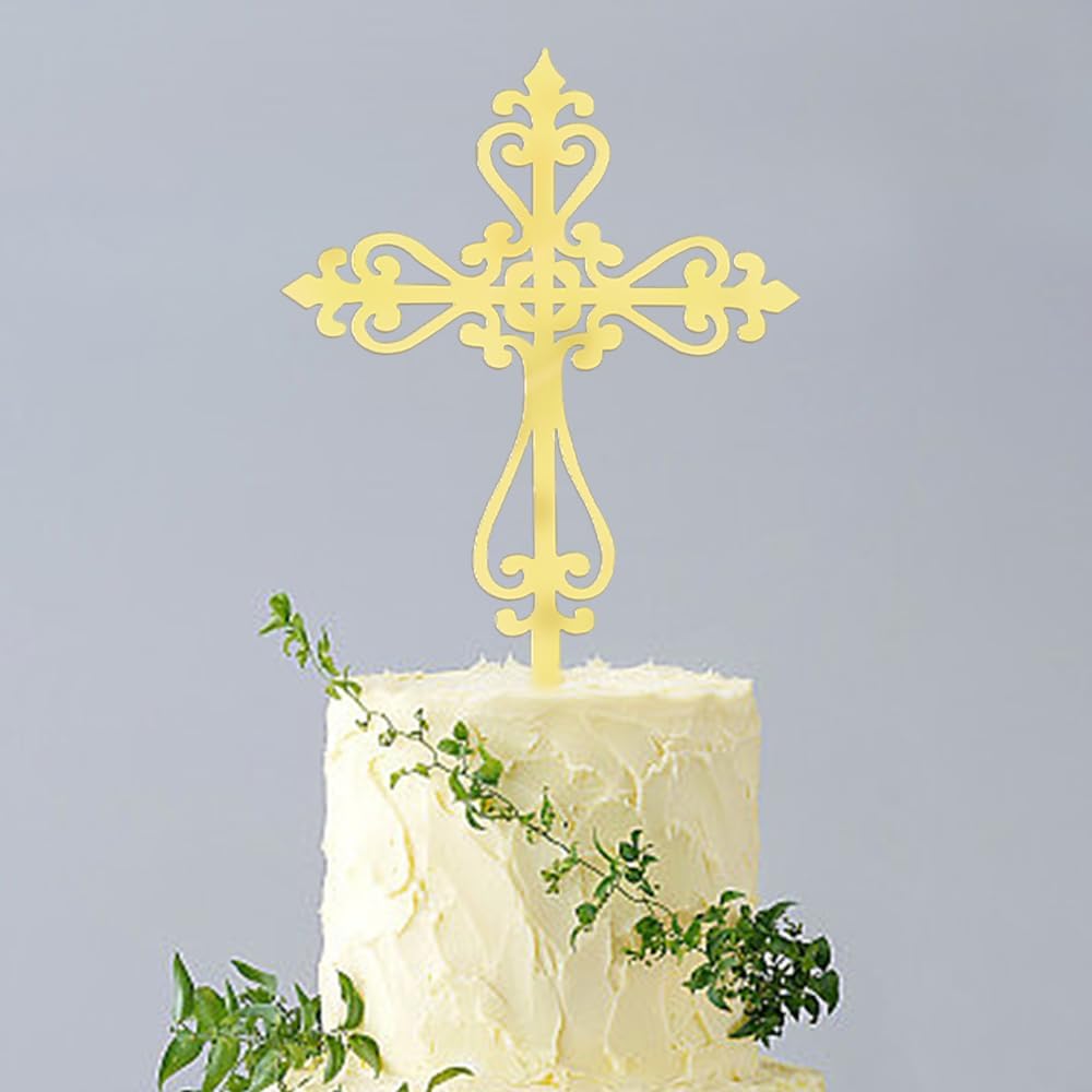 Amazon.com: Ella Celebration Cross Cake Topper, First Communion ...