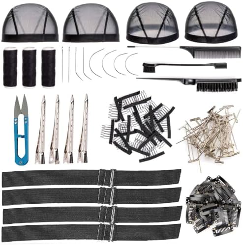 Amazon.com: Wig Caps 118 Pieces Wig Installation Kit Stretchable Mesh ...