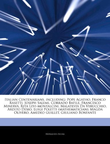 Amazon | Articles on Italian Centenarians, Including: Pope Agatho ...