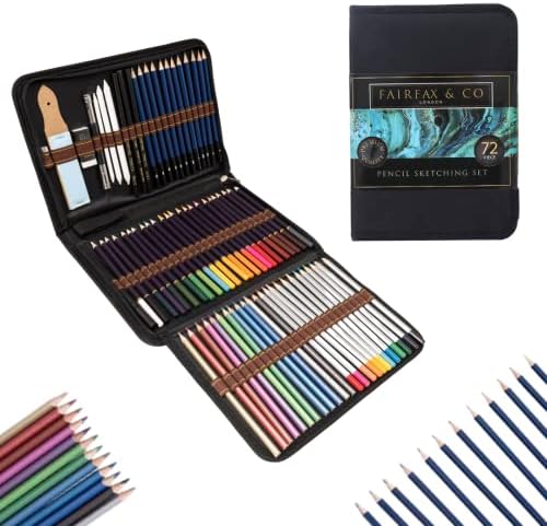 H & B Sketch Pad and Pencil Set 48-Pieces,Drawing Sketching Pencils Set ...