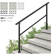 ROOMTEC 2 Pack 5 Step Handrails for Outdoor Steps, Safety Outdoor ...