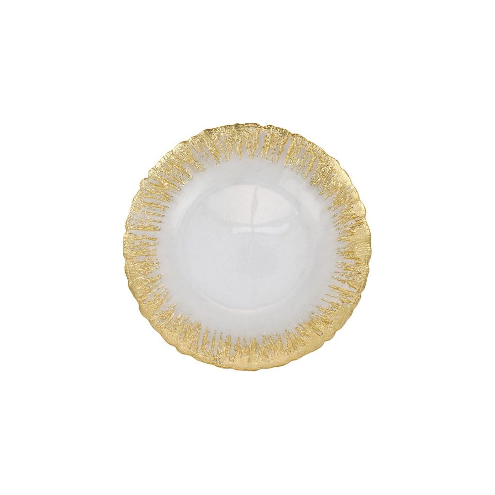 Amazon.com | Vietri Rufolo Glass Gold Brushstroke Canape Plate, 6 ...