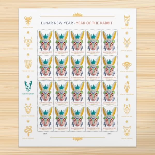 Amazon.com: Lunar New Year: 2023 Year of The Rabbit, Sheet of 20 ...