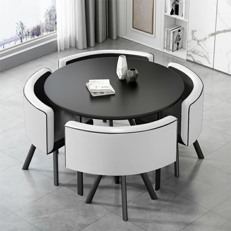 Amazon.com - LITFAD Dining Room Table and Chairs for 4 Modern Coffee ...