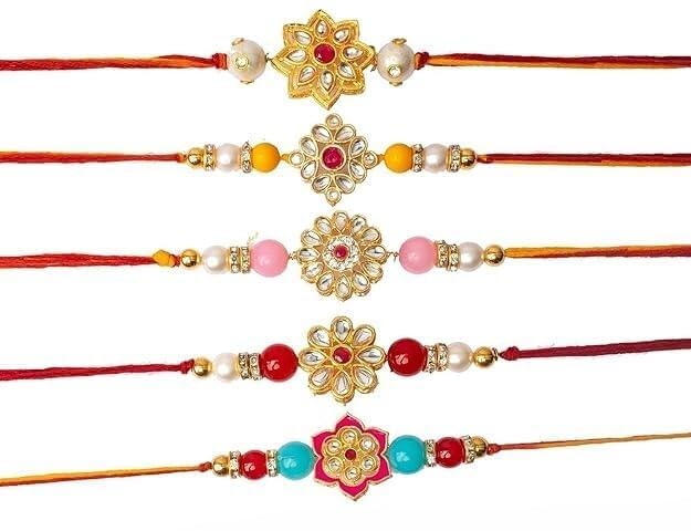 Buy IMAGICART Pack of 5 Designer Dora Rakhi Set for Brother, Bhai ...