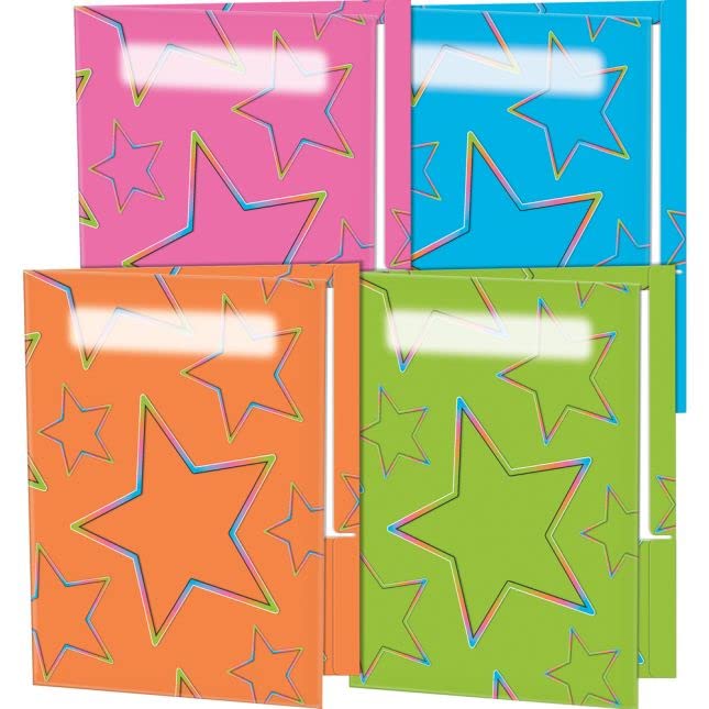 Really Good Stuff Neon Pop 2-Pocket Folders - Set of 12-4 Colors ...