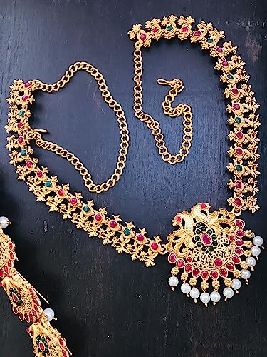 Buy Sattyaki Gold-Plated Traditional South Indian Dulhan Jewellery Set ...