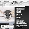 Amazon.com: Portage Bay Ceiling Fans Renton 42" Bronze Indoor Fan with ...