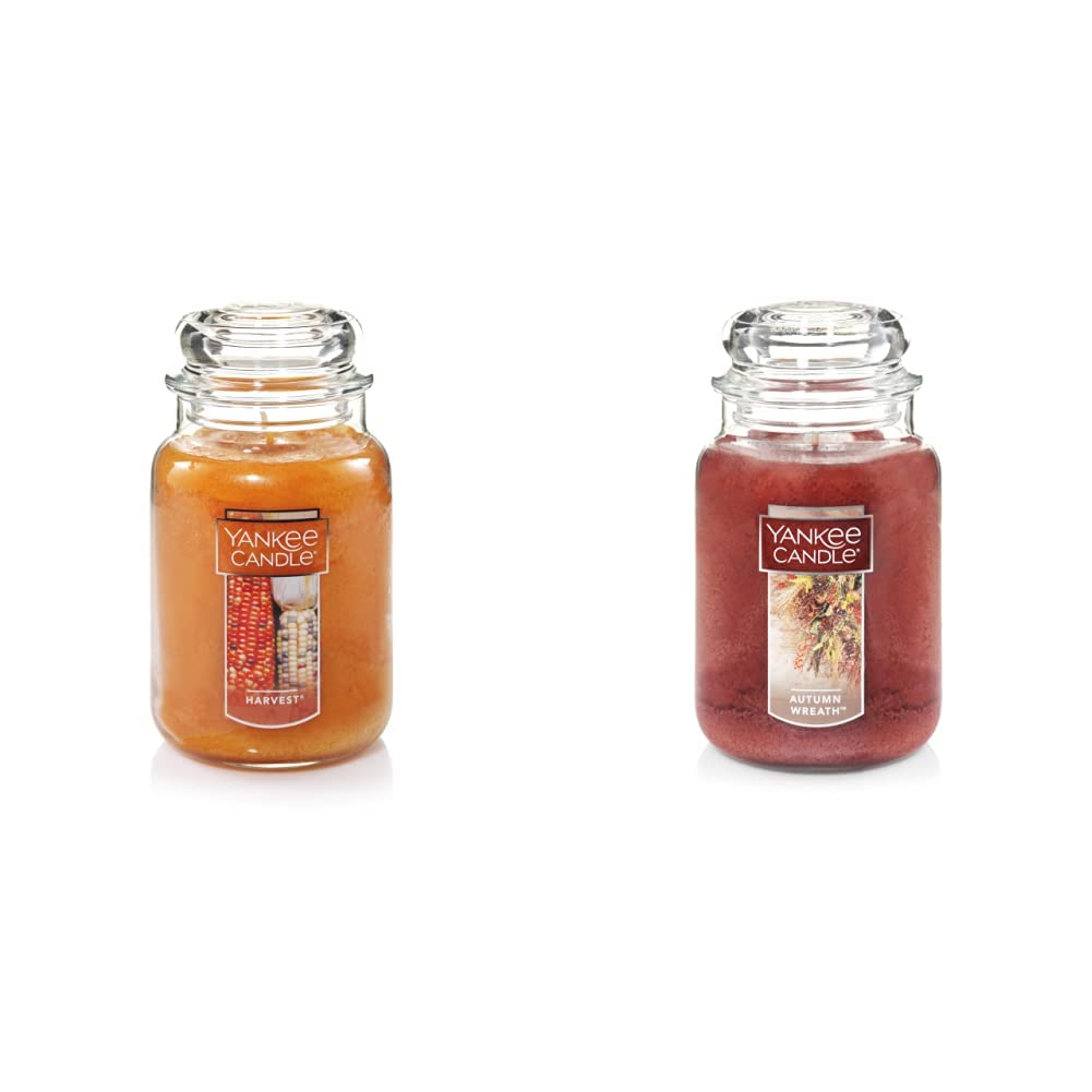 Amazon.com: Yankee Candle Harvest and Autumn Wreath Scented 22oz Large ...