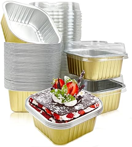 Amazon.com: ZORRITA 50 Pack 5 oz Mini Cake Pans with Lids and Sporks ...