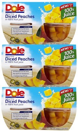 Amazon.com : Dole Yellow Cling Diced Peaches Fruit Bowl in Light Syrup ...