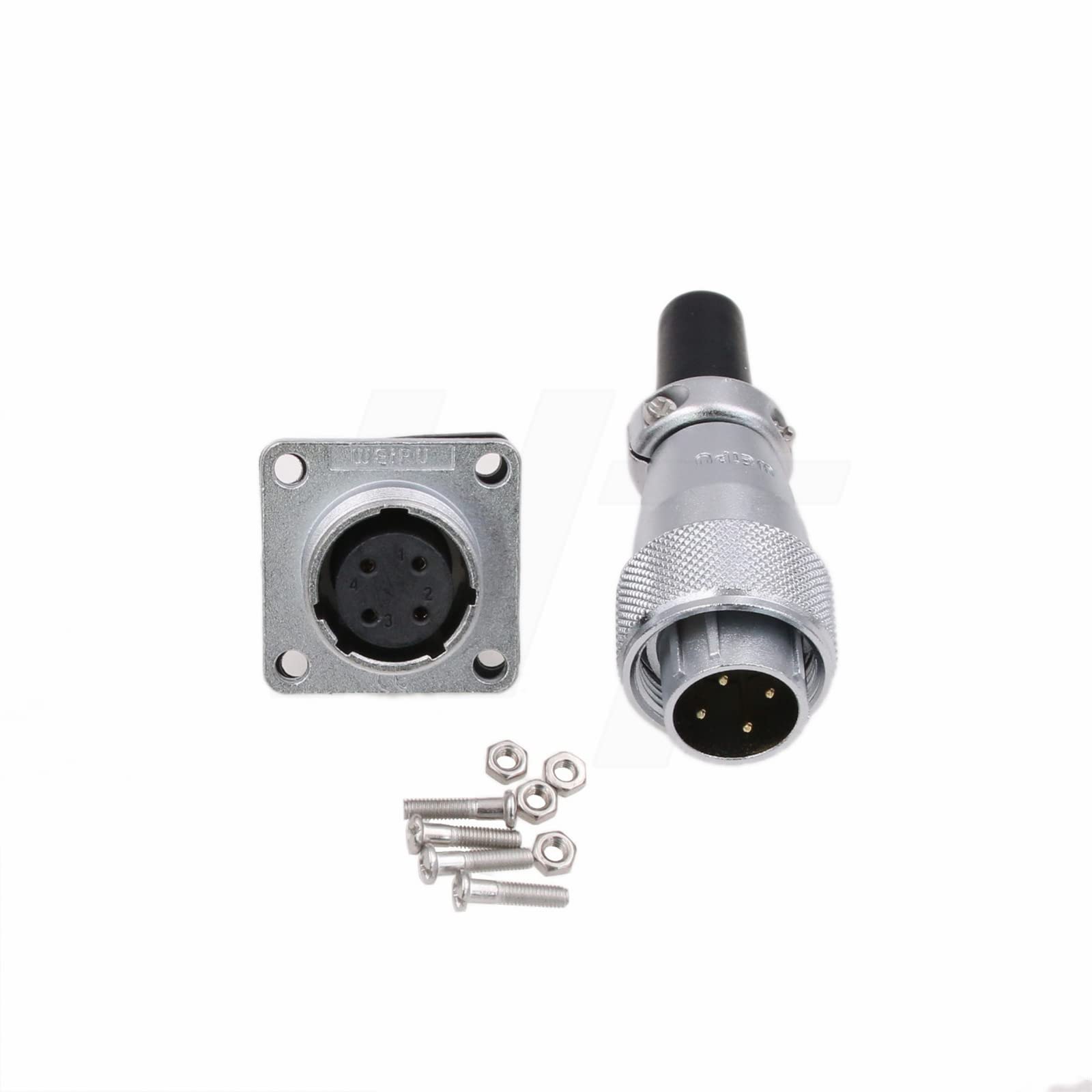 Amazon.com: HangTon WS16 4 Pin Aviation Circular Metal Connector 5A 18awg Cable Plug Panel Mount ...