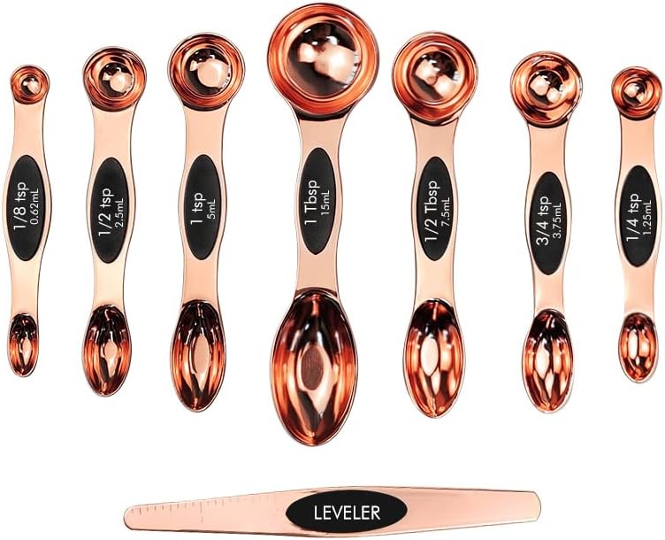 Amazon.com: CH1EF Magnetic Measuring Spoons Rose Gold Set Stainless ...